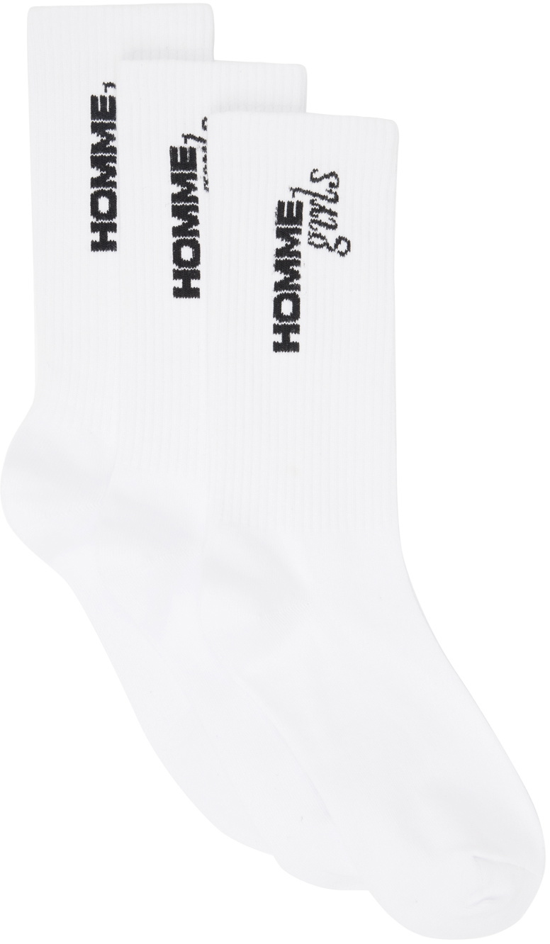 HommeGirls Three-Pack White Original Socks Hommegirls