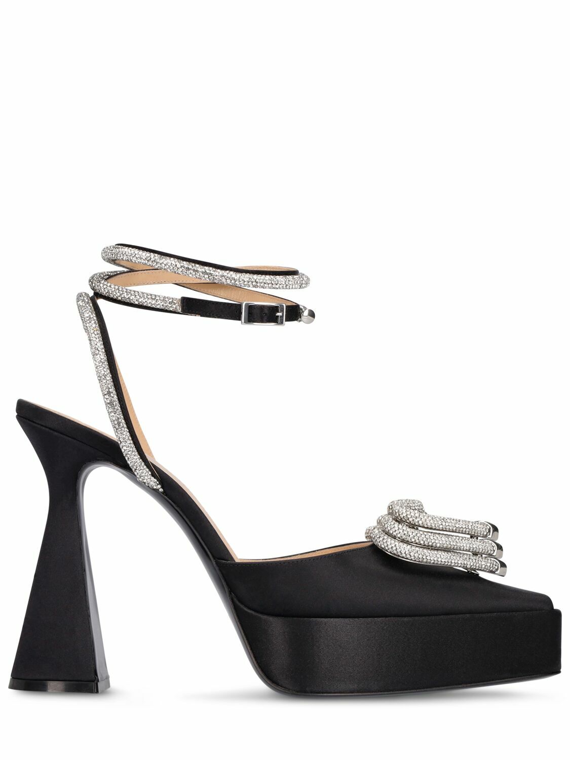 MACH & MACH - 140mm Triple Heart Satin Platforms MACH & MACH