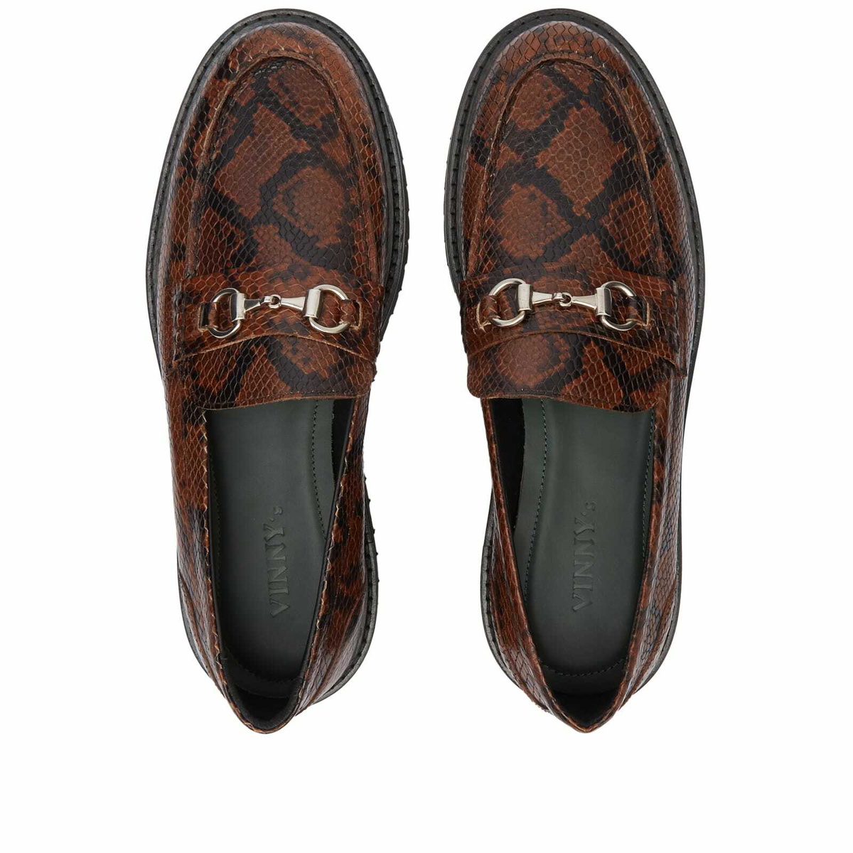 VINNYs Men's VINNY's Le Club Lug Sole Snaffle Loafer in Brown Python VINNYs