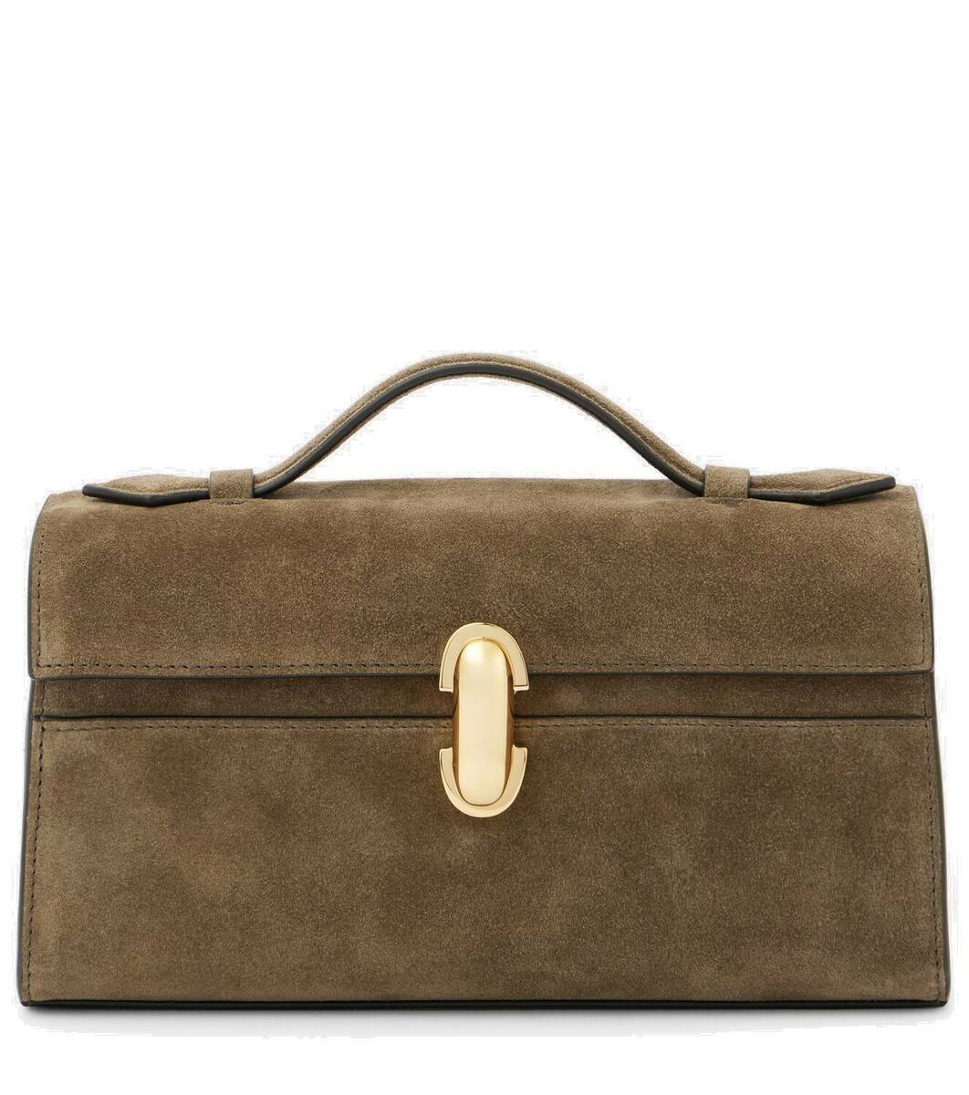 Savette Symmetry Pochette suede tote bag Savette