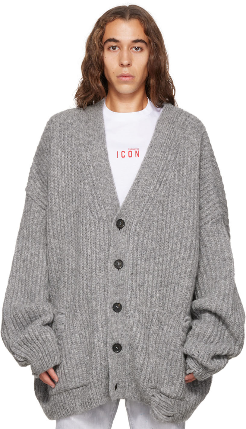 Dsquared2 Gray Loose Cardigan Dsquared2