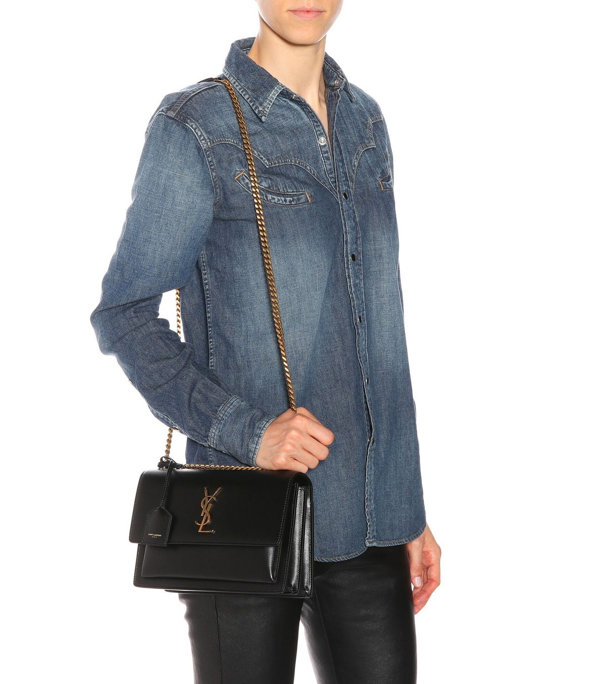 Saint Laurent - Medium Sunset Monogram leather shoulder bag Saint Laurent