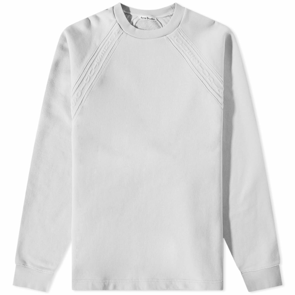 Acne Studios Men's Farmy Chain Rib Crew Sweat in Cold White Acne Studios