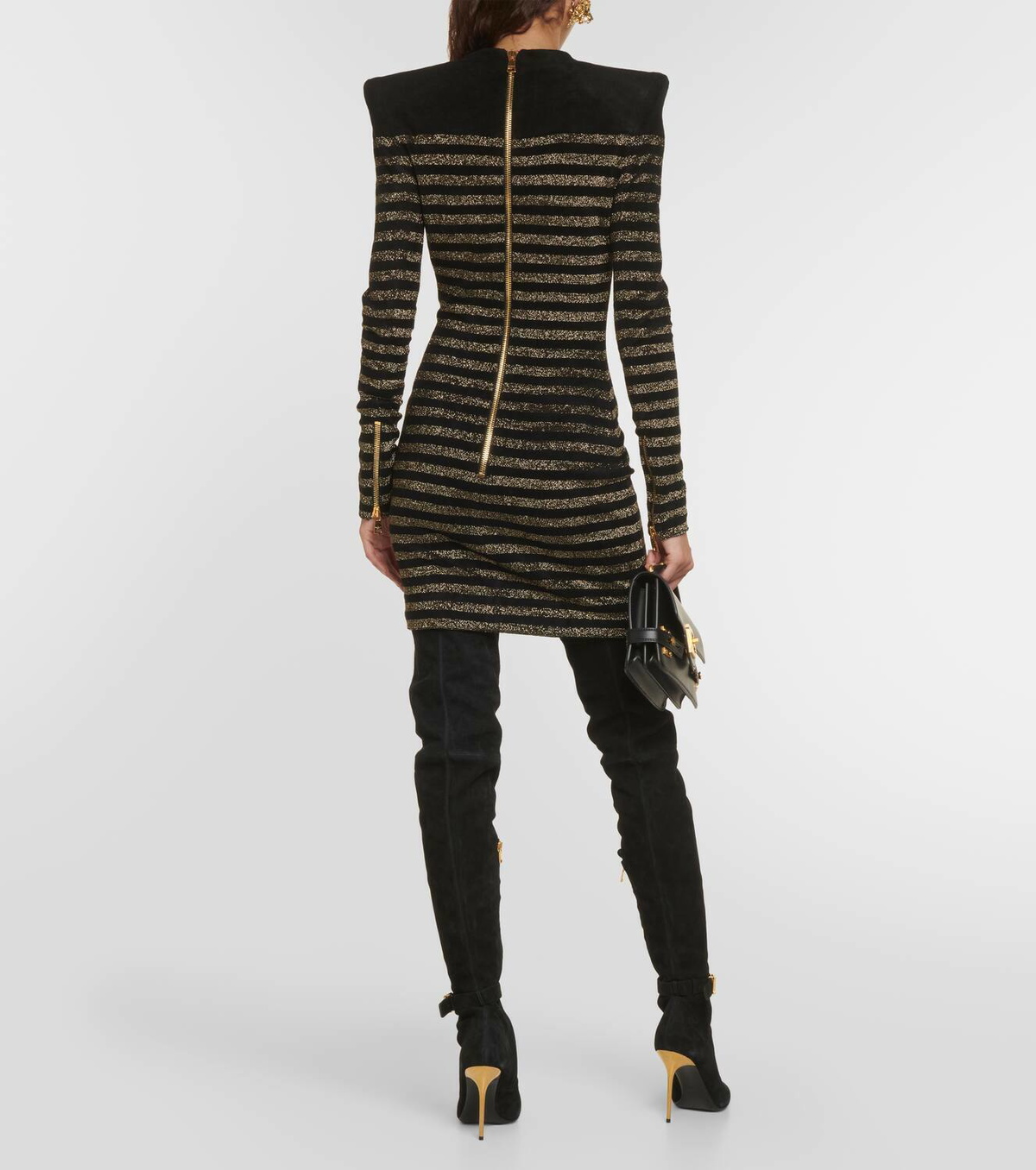 Balmain Lurex® striped minidress Balmain