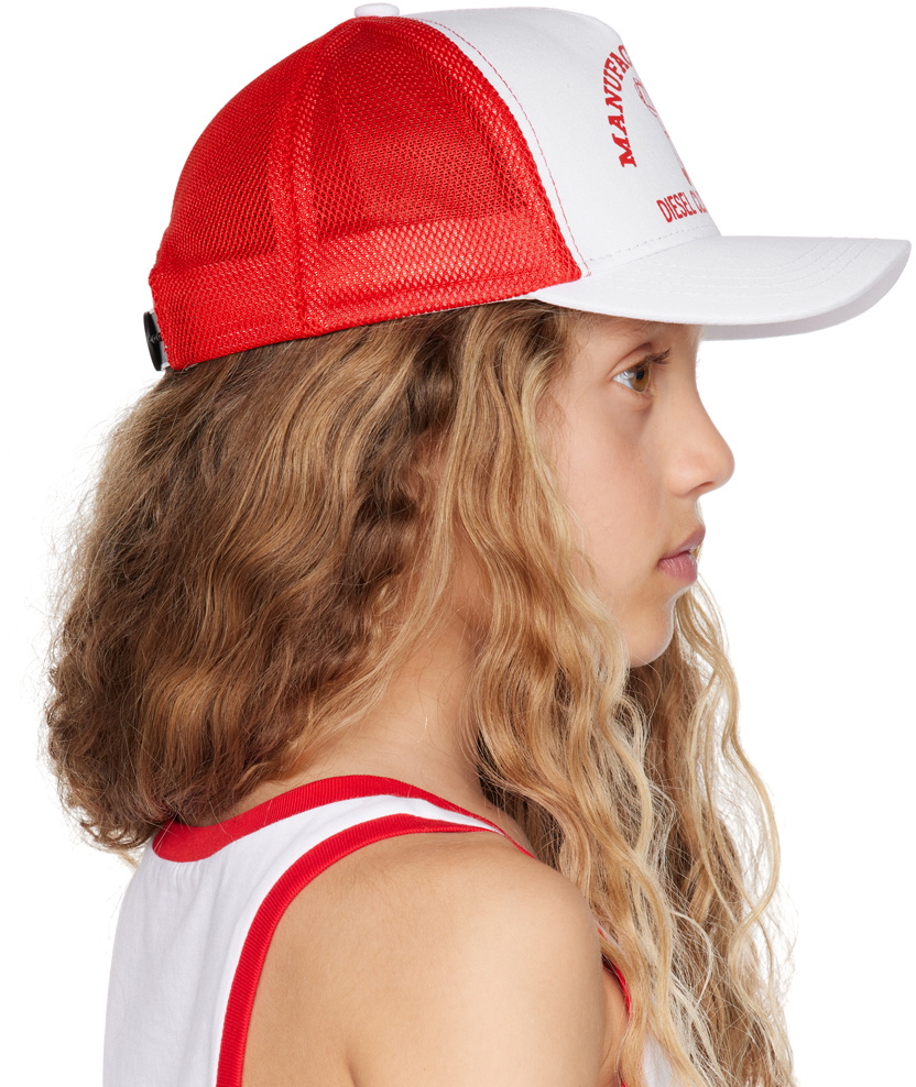 Diesel Kids White & Red Fiwos Cap Diesel