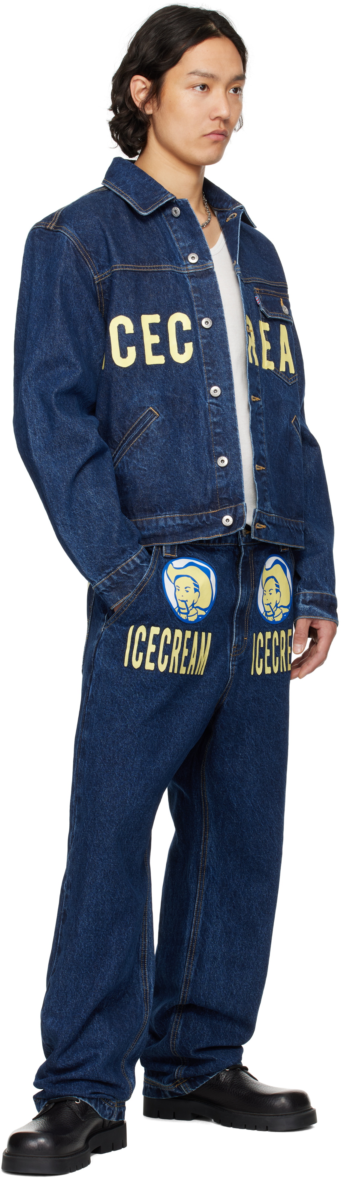ICECREAM Indigo 'Ice Cream' Cowboy Trucker Denim Jacket ICECREAM