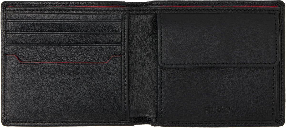 Hugo Black Leather Logo Wallet Hugo Boss