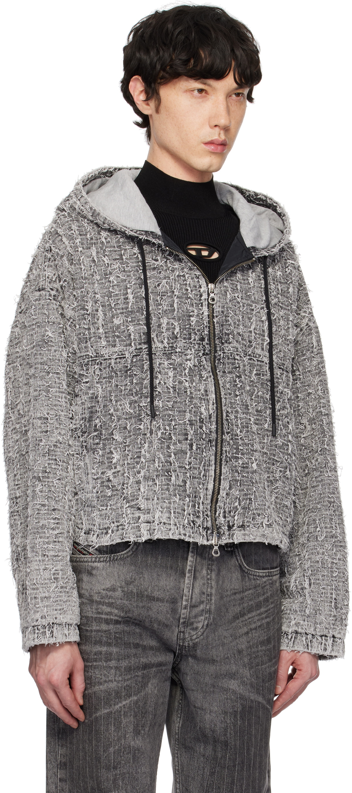 Diesel Gray De-Flow-S1 Denim Jacket Diesel