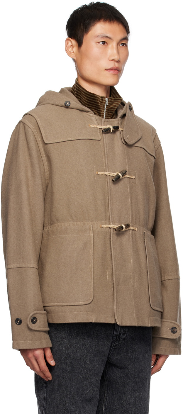 Our Legacy Beige Cropped Duffel Jacket Our Legacy