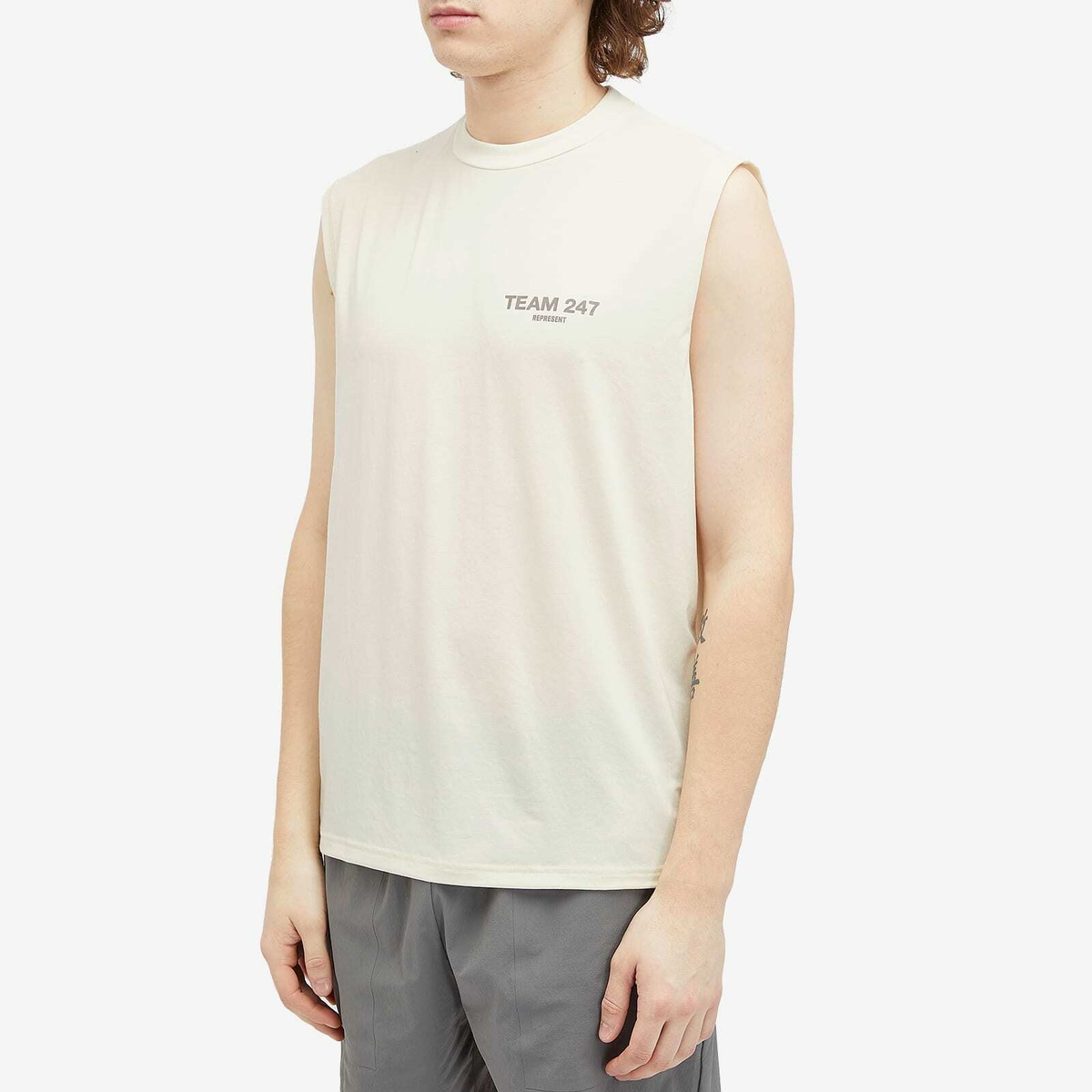 Represent Men's Team 247 Oversized Tank in Cream Represent