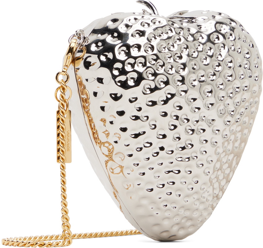 Stella McCartney Silver Strawberry-Shaped Clutch Stella McCartney