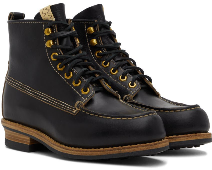 Visvim Black Cradle Moc-Folk Lace-Up Boots Visvim