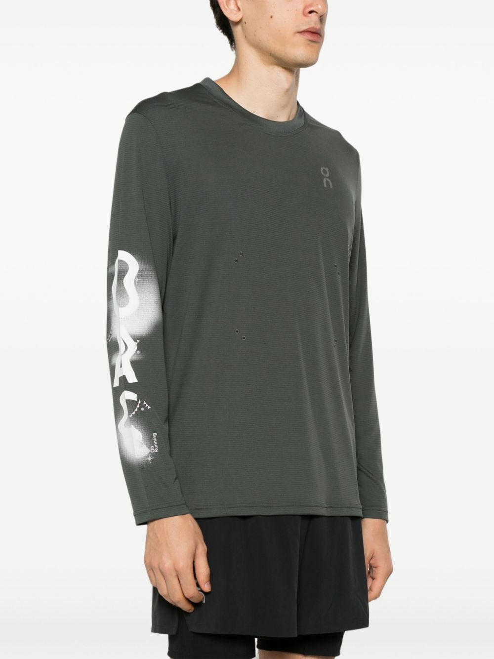 On Running Green Pace Long-Sleeve Running T-Shirt On