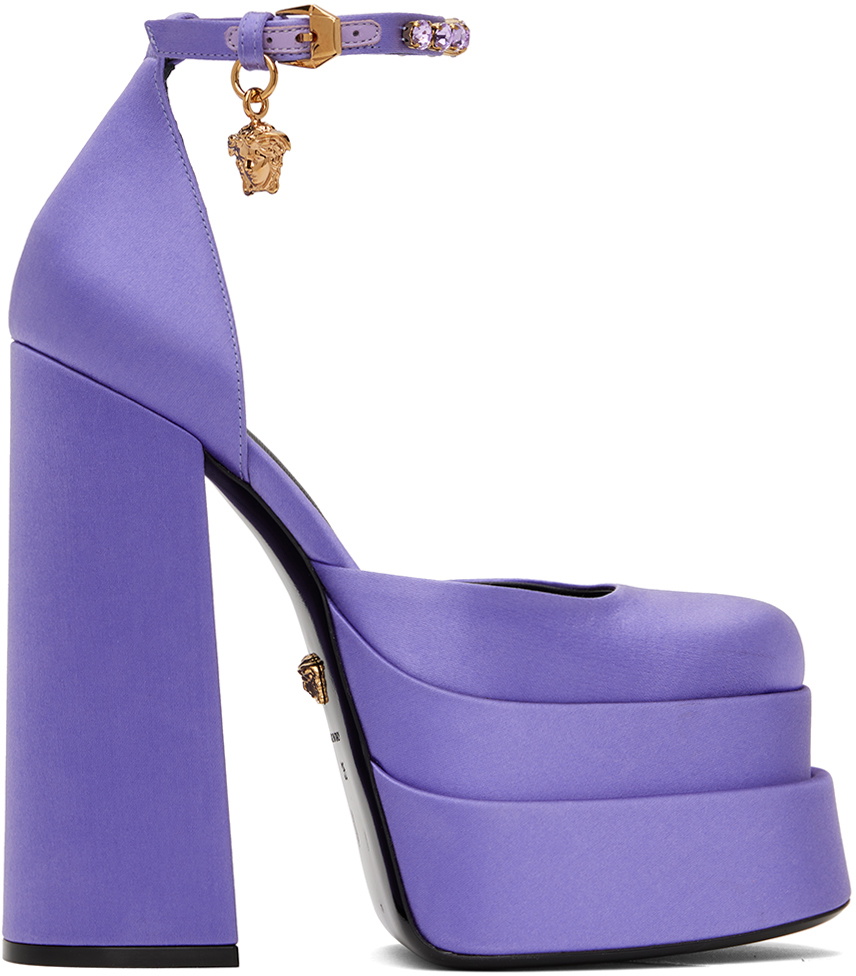 Versace Purple Medusa Aevitas Heels Versace