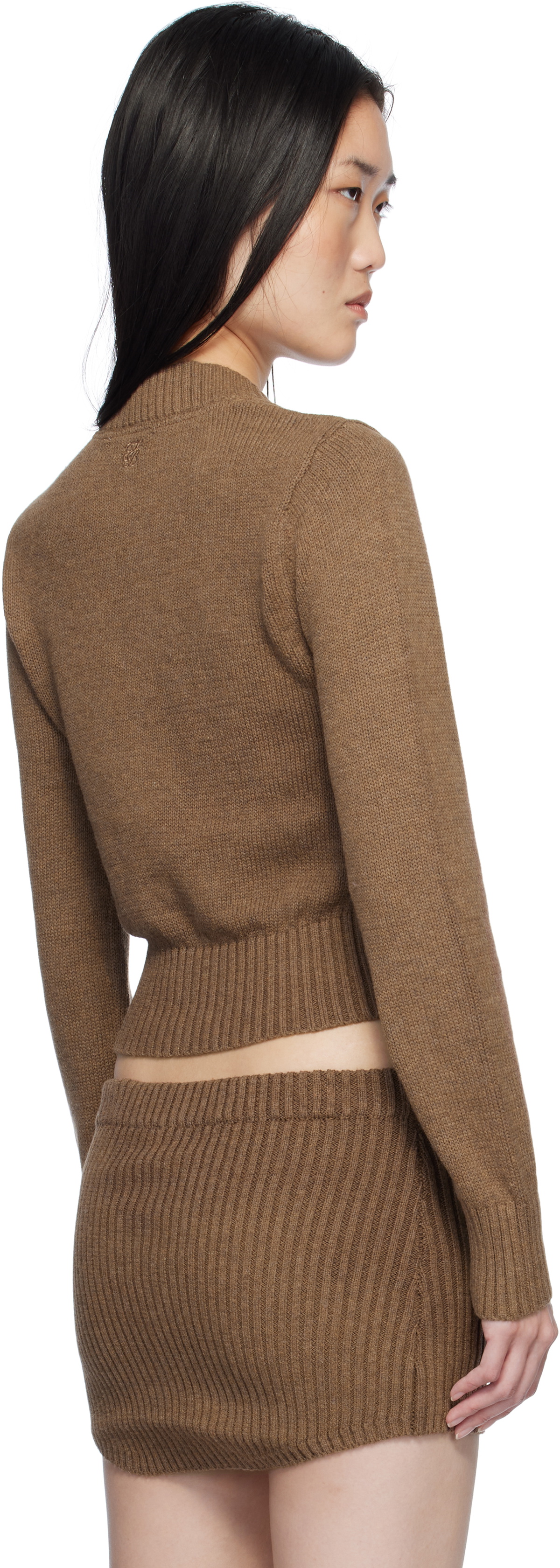 Frankies Bikinis Brown Rowe V Neck Knit Sweater Frankies Bikinis