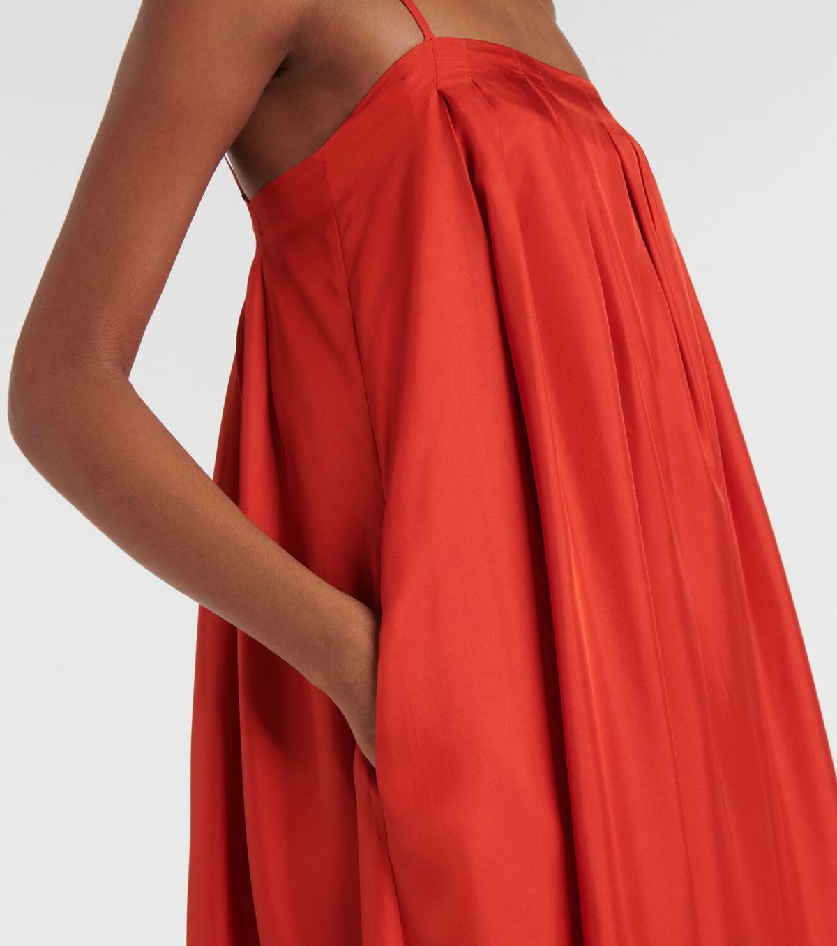 Asceno Heather silk twill maxi dress ASCENO