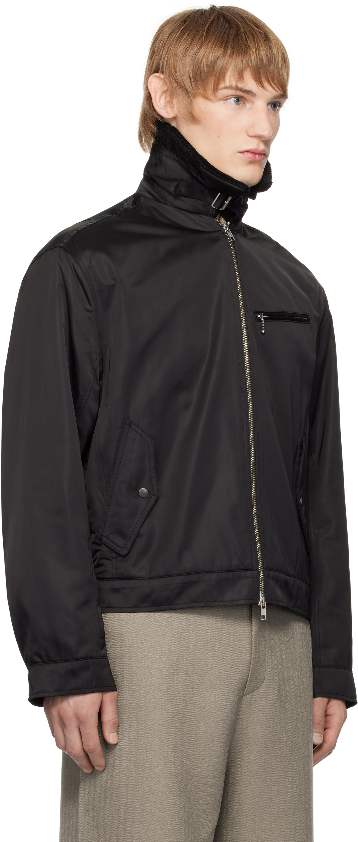 Youth Black Faux-Shearling Collar Jacket Youth Club