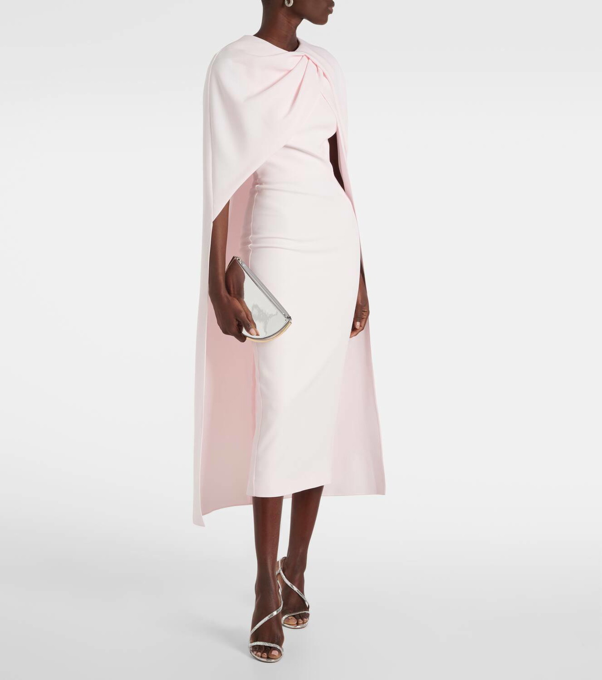 Safiyaa Oria ruffled crêpe midi dress Safiyaa