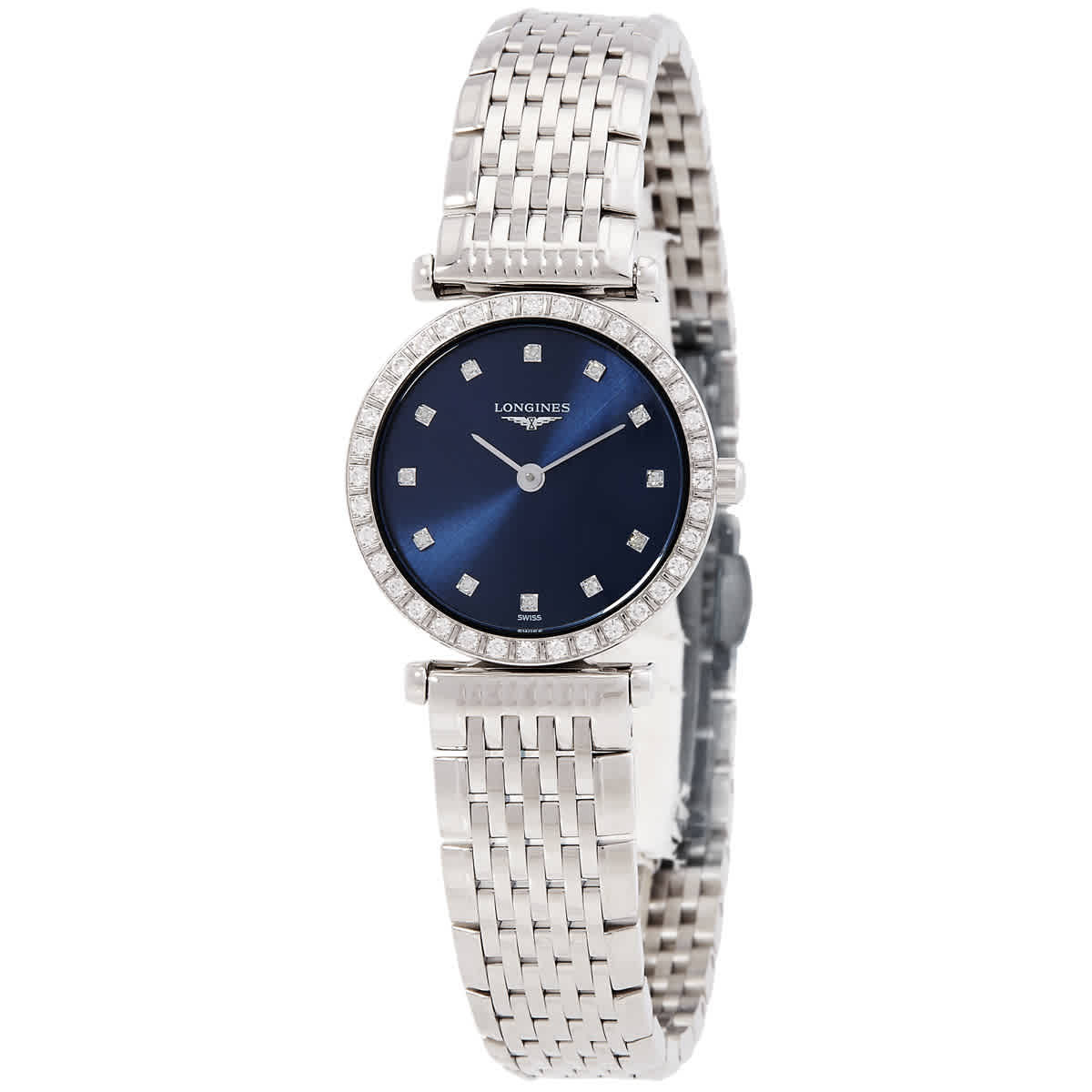 Longines La Grande Classique Quartz Diamond Blue Dial Ladies Watch L4 ...