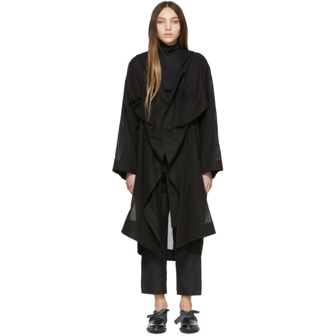 Yohji Yamamoto Black Ripstop Open Sleeve Coat Yohji Yamamoto
