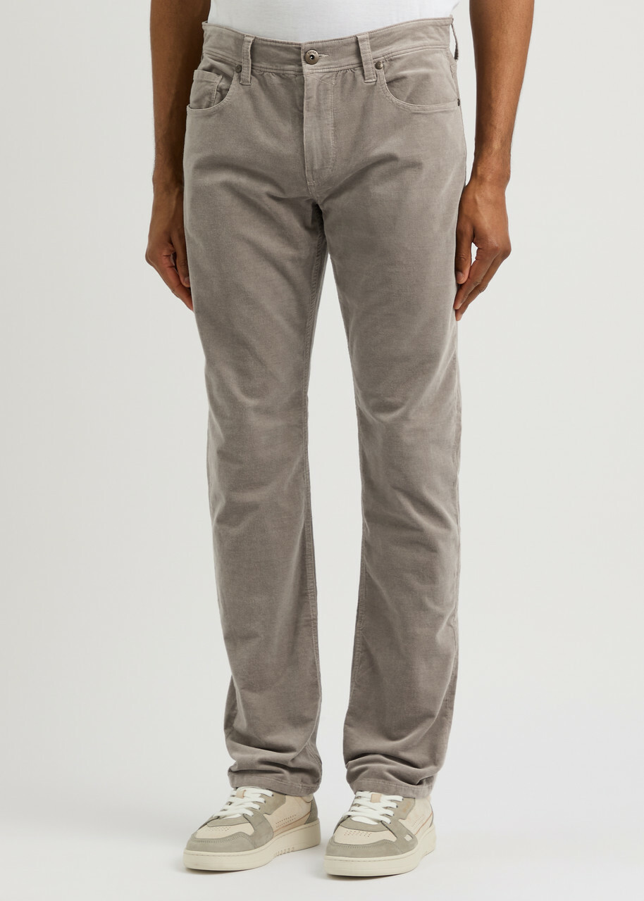 Paige Federal Slim Straight-leg Corduroy Jeans Beige Paige