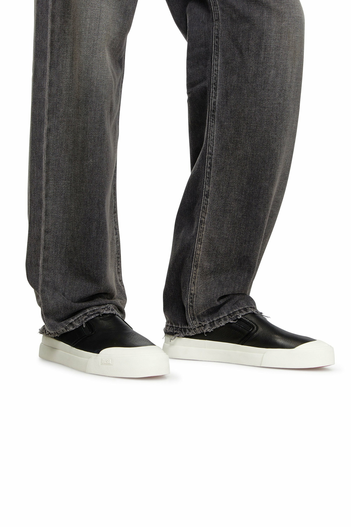 Diesel S-Athos-Slip-on sneakers in plain leather - Sneakers Mens in ...