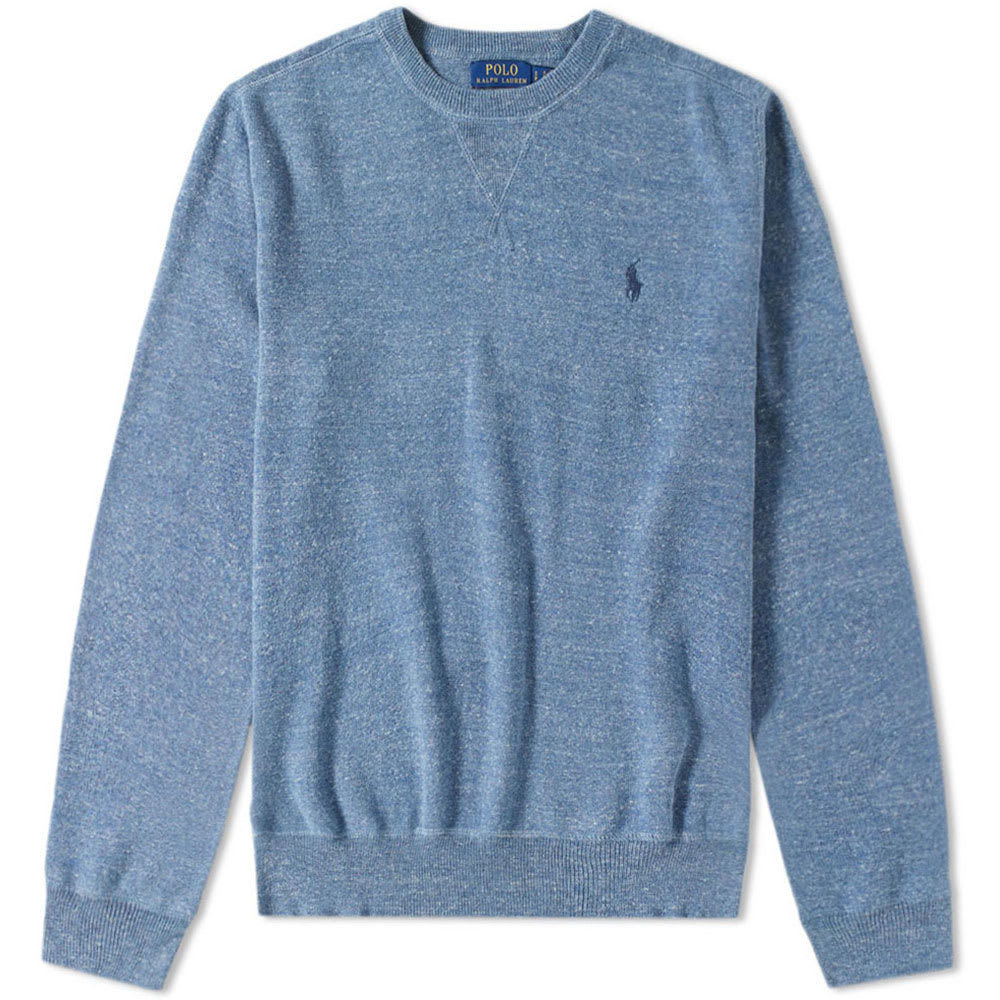Polo Ralph Lauren Knitted Sports Crew Neck Sweat Blue Polo Ralph Lauren