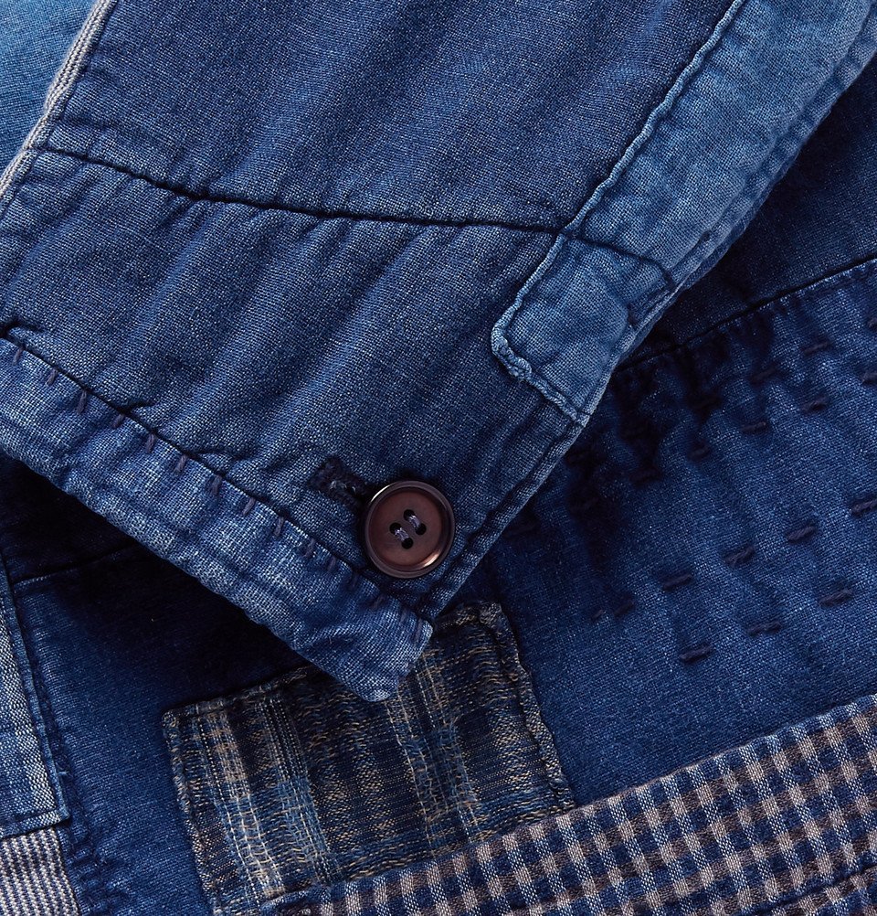 Blue Blue Japan - Patchwork Sashiko-Stitched Indigo-Dyed Cotton Jacket ...
