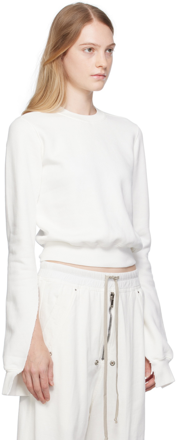 Rick Owens DRKSHDW Off-White Raw Edge Sweatshirt Rick Owens Drkshdw