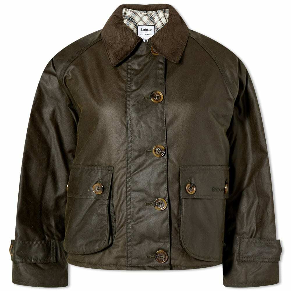 Barbour Women's x Alexa Chung Short Blair Wax Jacket in Green Barbour