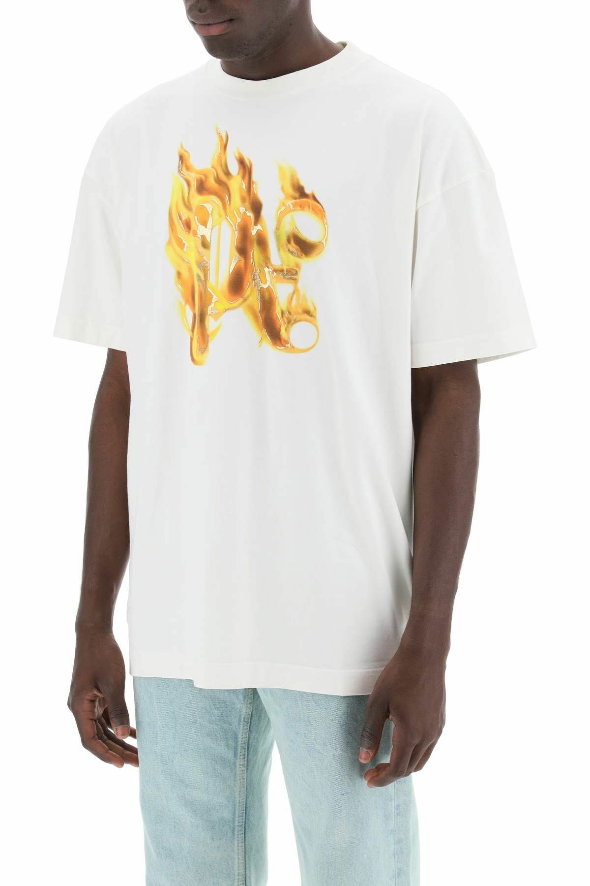 PALM ANGELS "burning monogram t White Palm Angels