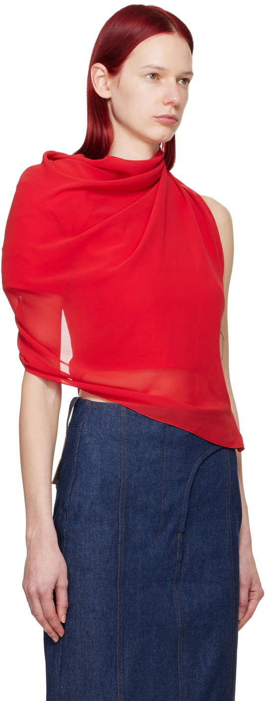 JACQUEMUS Red Les Sculptures 'Le haut Pablo' Blouse Jacquemus