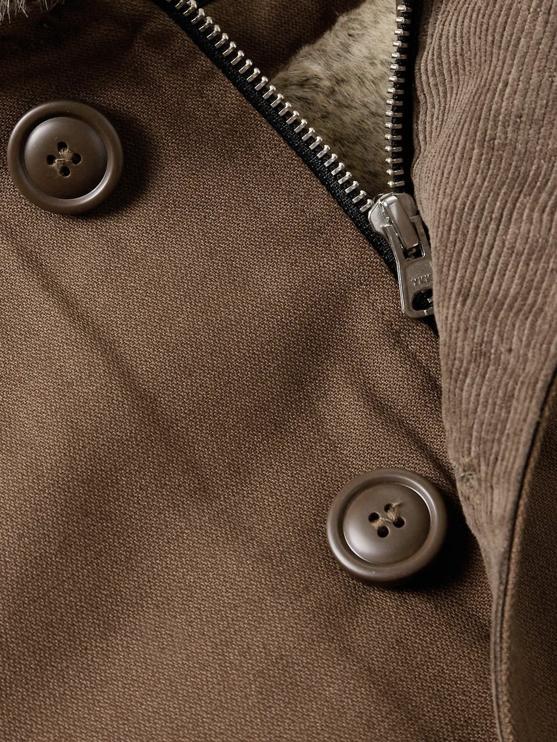 FrizmWORKS - Edgar Faux Fur-Trimmed Cotton-Canvas Jacket - Brown FrizmWORKS