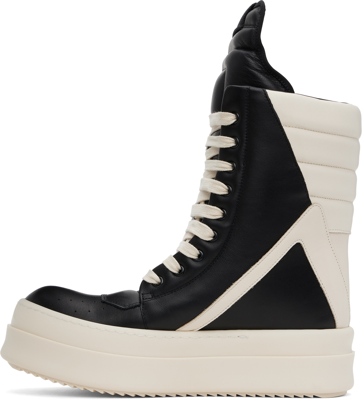 Rick Owens Black & Off-White Hollywood Mega Geobasket Sneakers Rick Owens