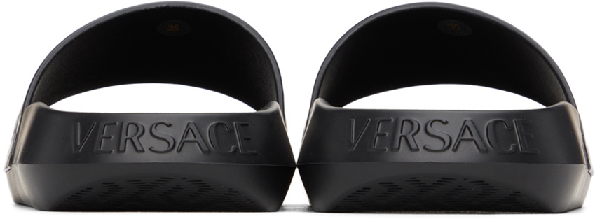 Versace Black Allover Slides Versace
