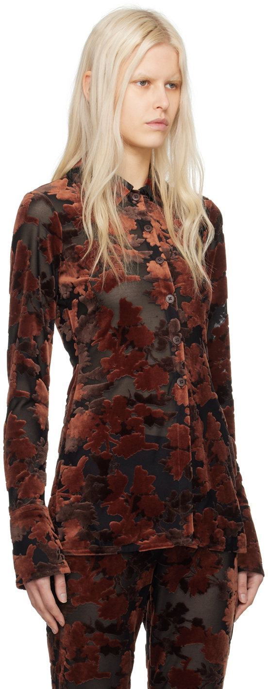 Holzweiler Brown & Black Cissi Devore Shirt Holzweiler