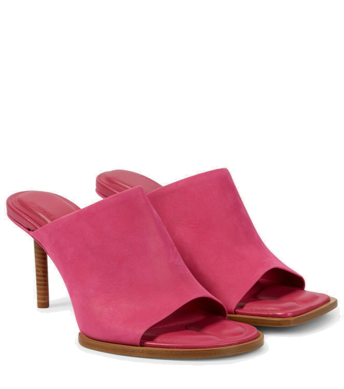 Jacquemus Les Mules Rond Carré asymmetrical suede mules Jacquemus