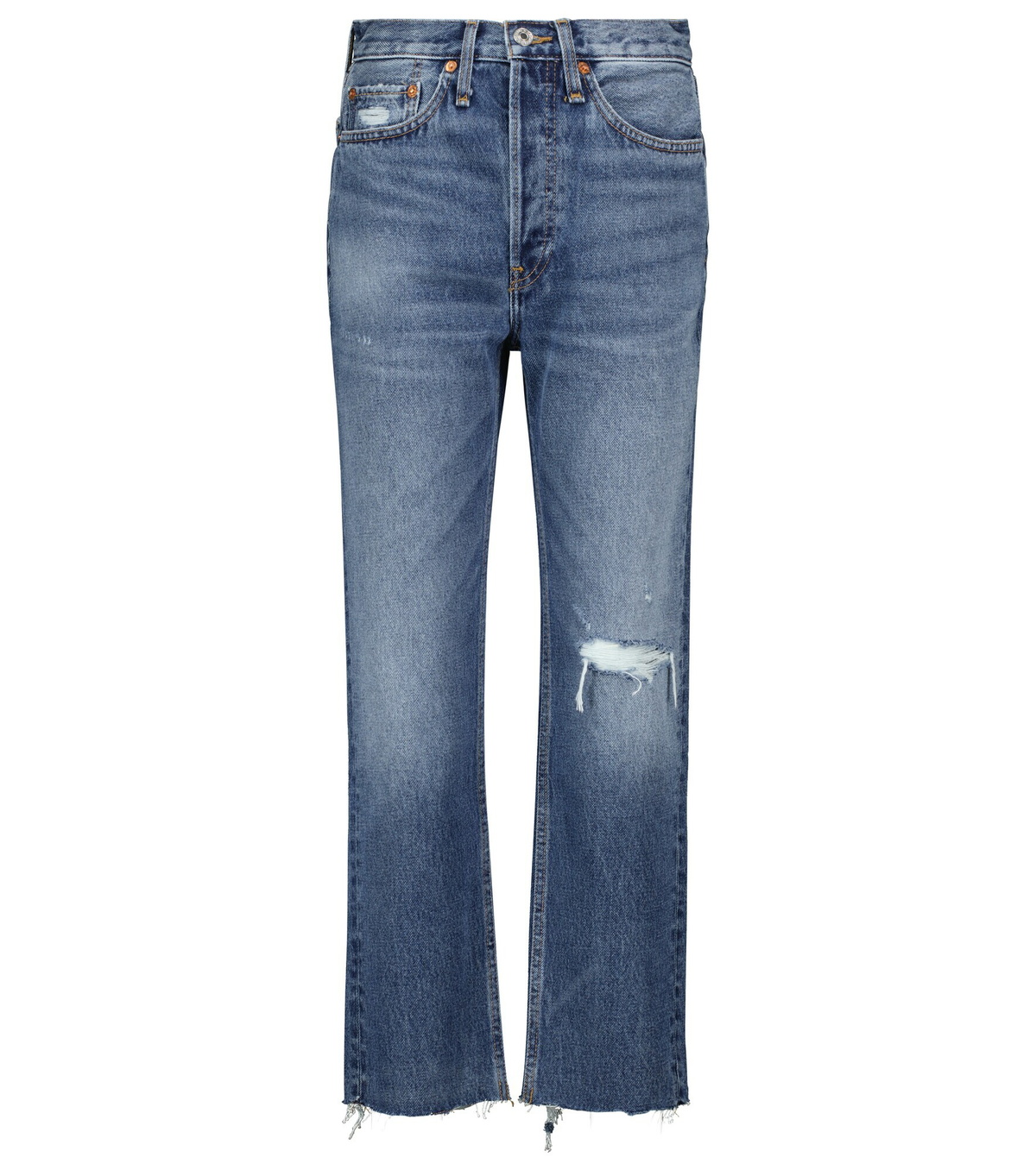 Re/Done - High-rise distressed jeans Re/Done