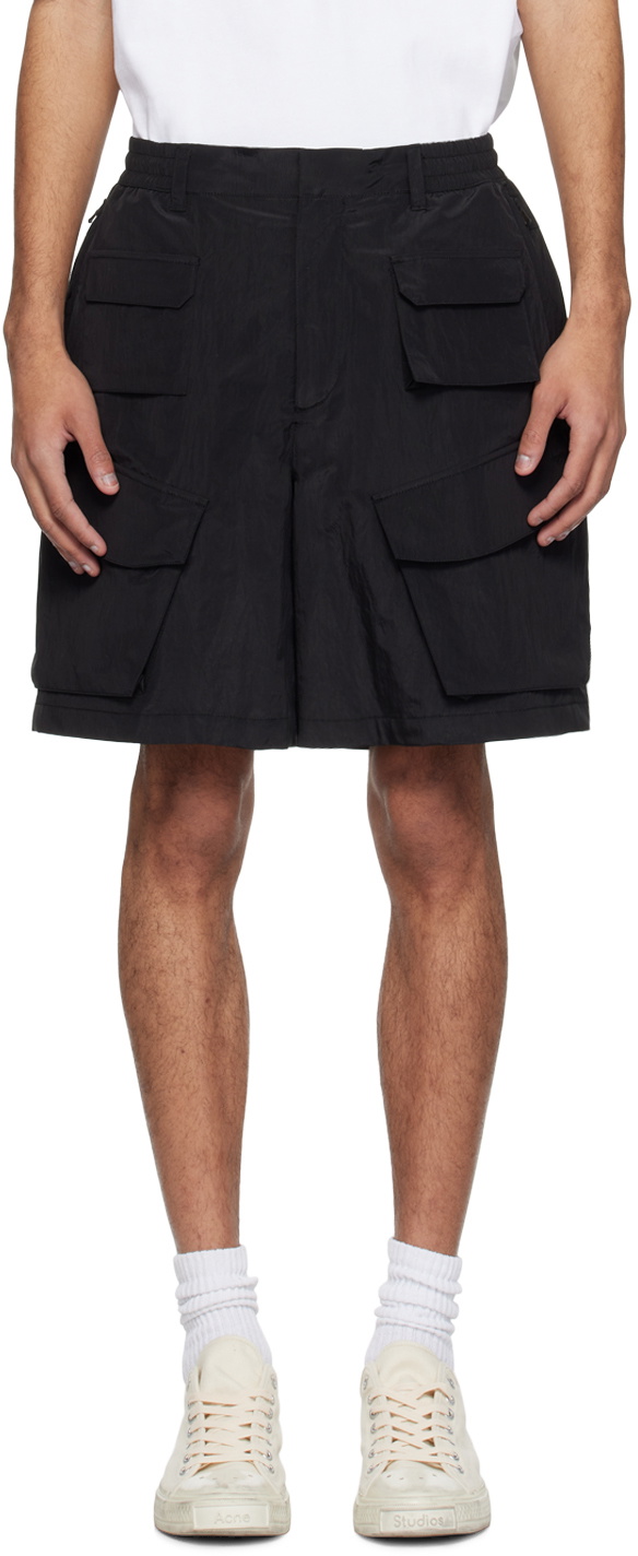 Solid Homme Black Flap Pocket Shorts Solid Homme
