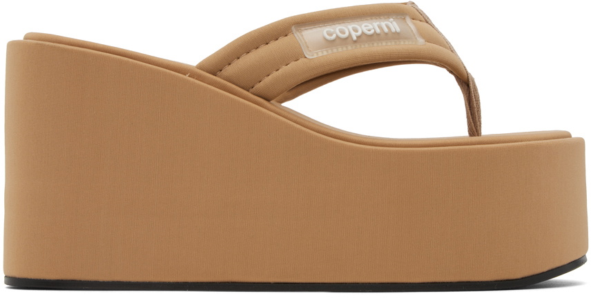 Coperni SSENSE Exclusive Beige Wedge Sandals Coperni