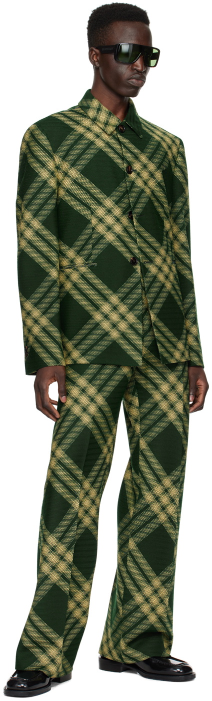 Burberry Green Check Trousers Burberry
