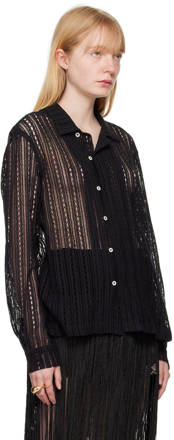 Bode Black Meandering Shirt Bode