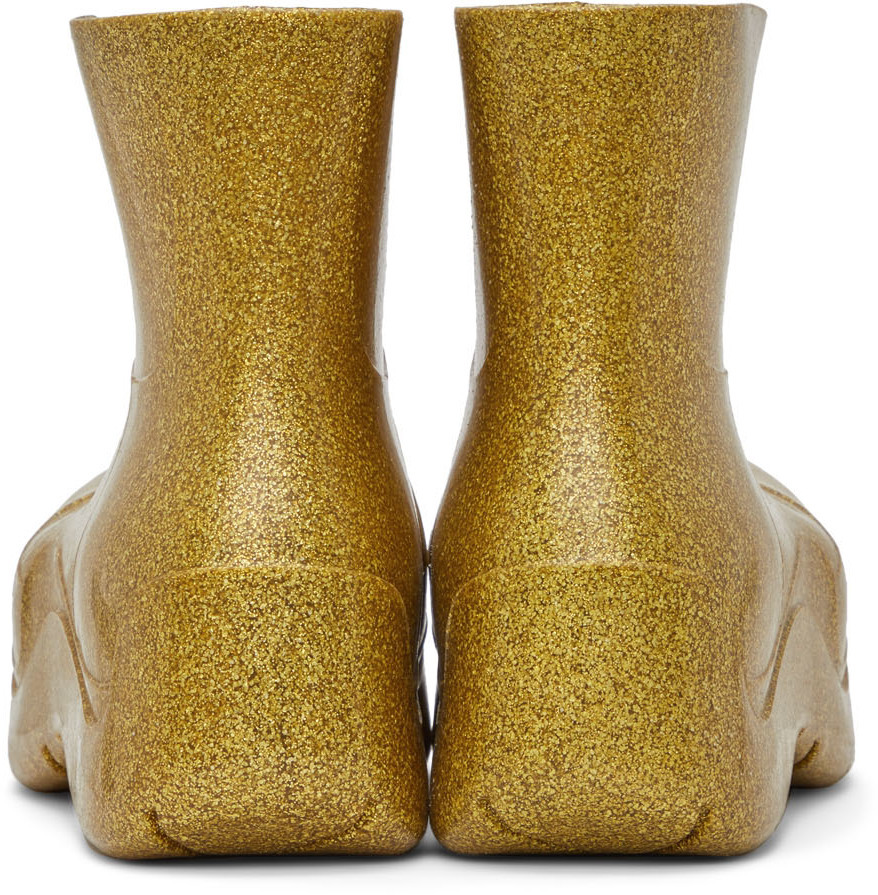Bottega Veneta Gold Puddle Boots Bottega Veneta