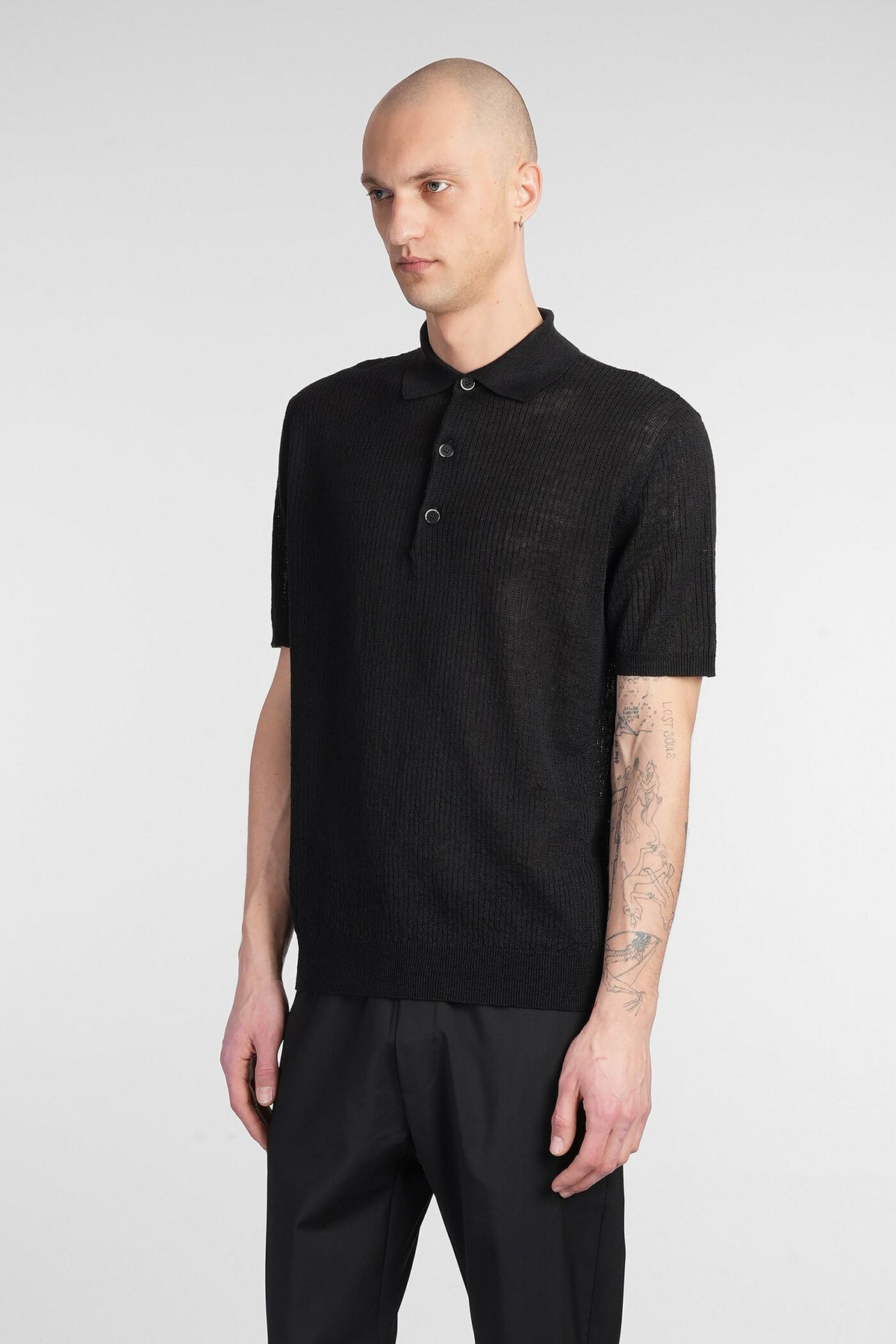 Barena Marco Polo In Black Linen Barena