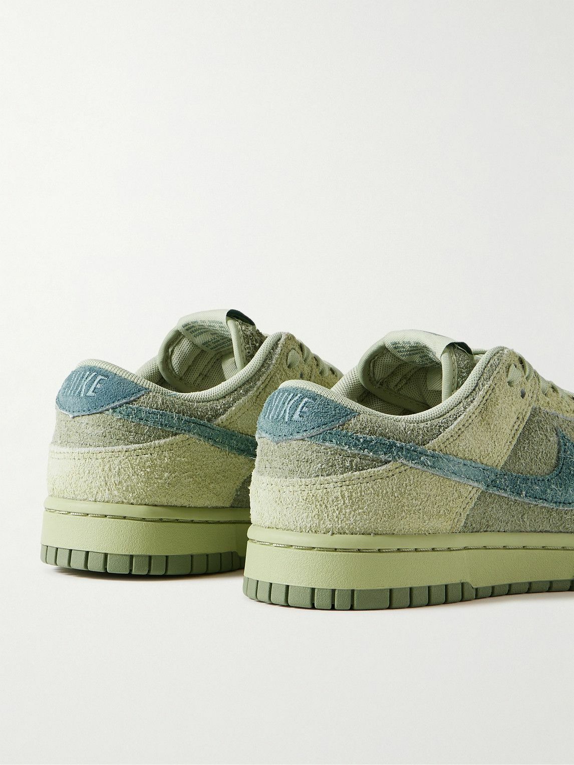 Nike - Dunk Low Brushed-Suede Sneakers - Green Nike