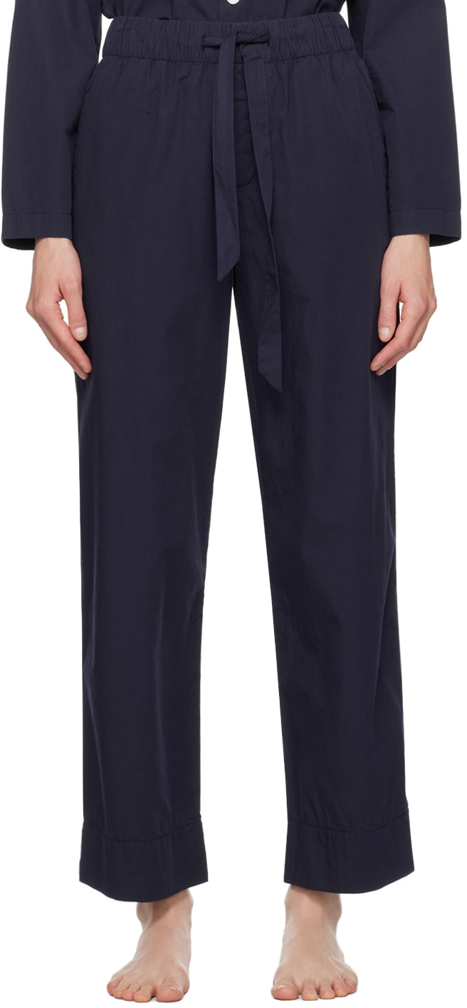 Tekla Navy Drawstring Pyjama Pants Tekla Fabrics