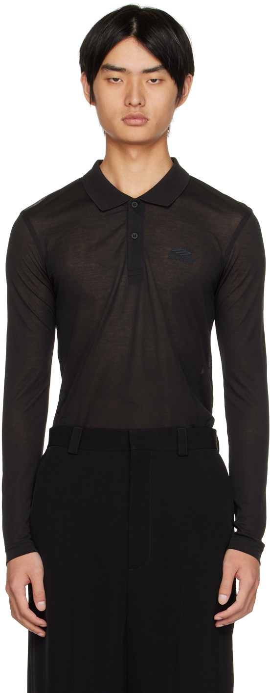 Balenciaga Black 3B Sports Icon Shrunk Polo Balenciaga
