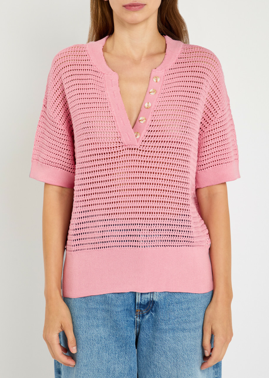 Varley Callie Open-knit top Pink Varley