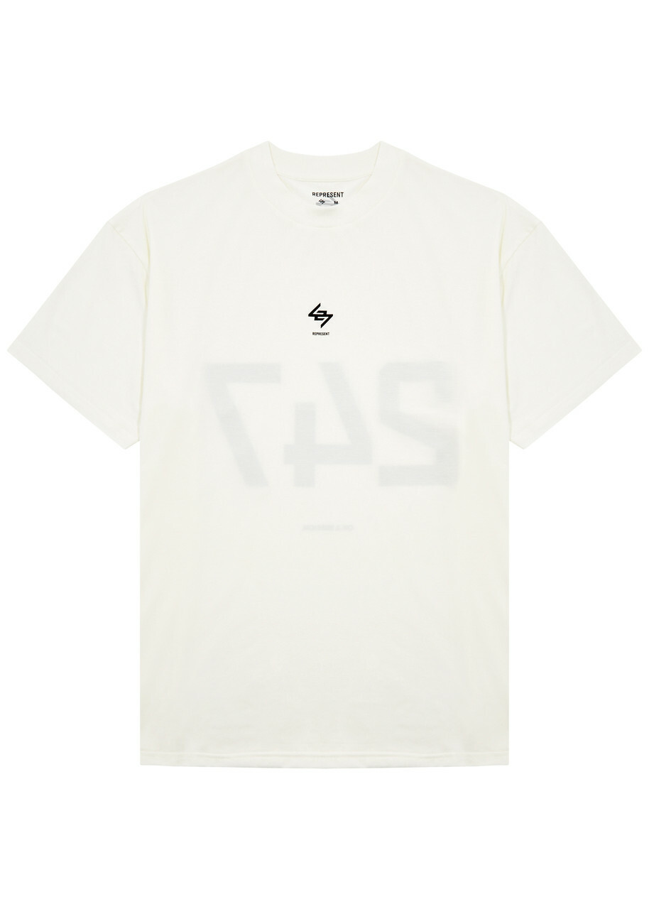 Represent 247 Logo-print Stretch-jersey T-shirt White Represent