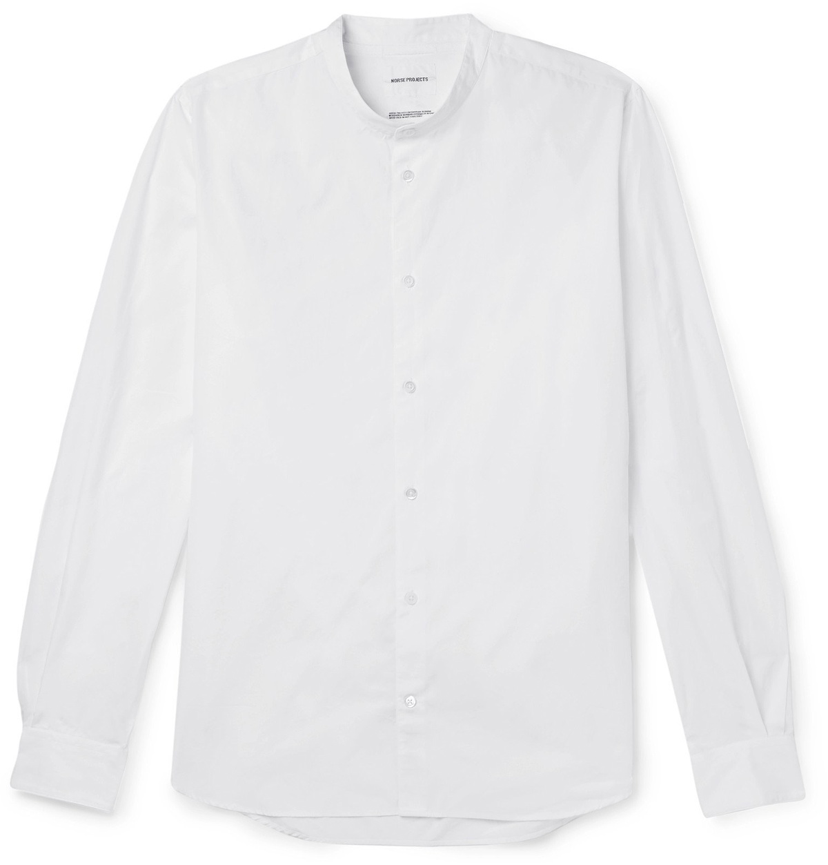 Norse Projects - Hans Grandad-Collar Cotton-Poplin Shirt - White Norse ...